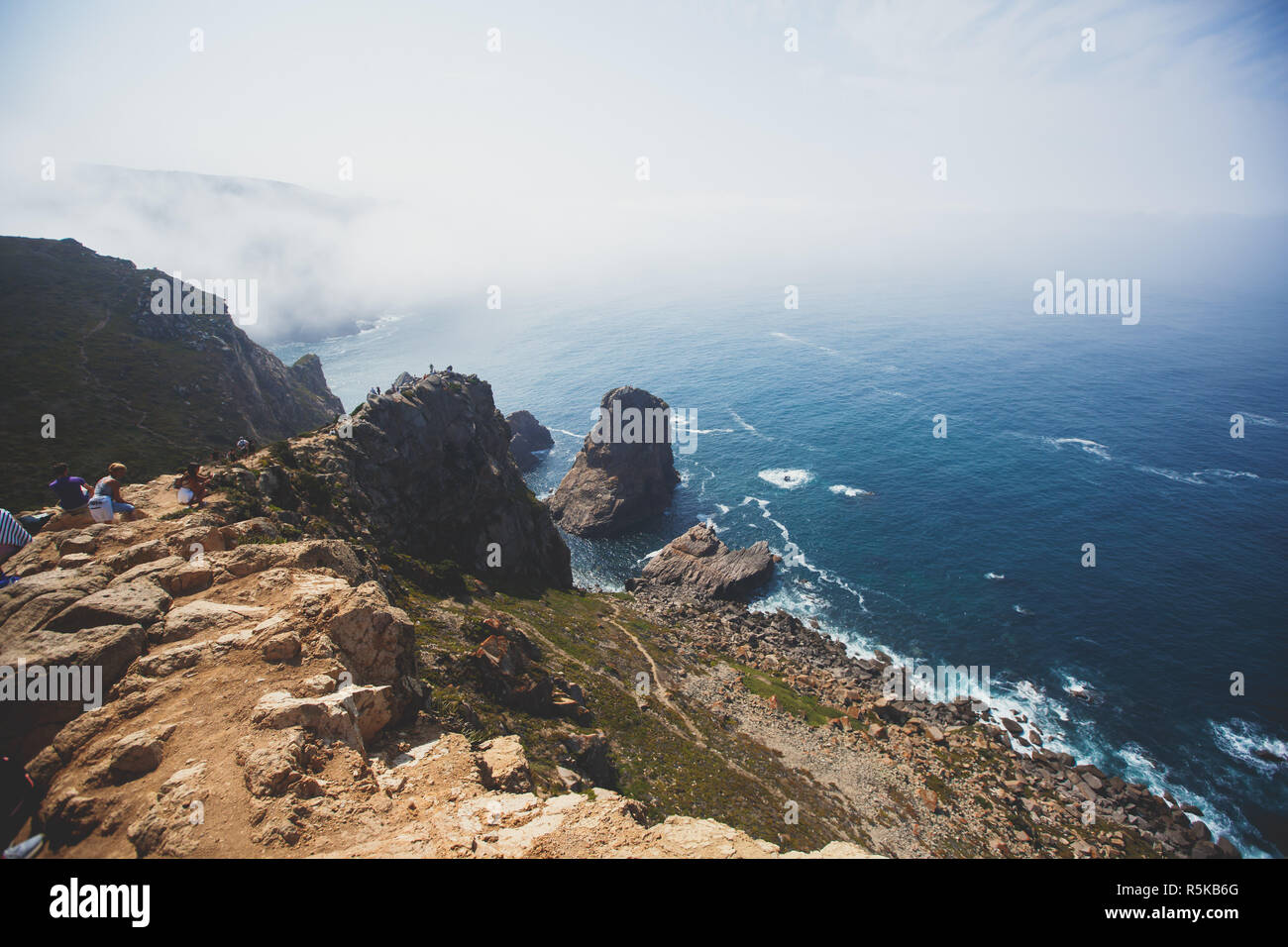 Beautiful aerial vibrant view of Capo Da Roca, the most western point ...