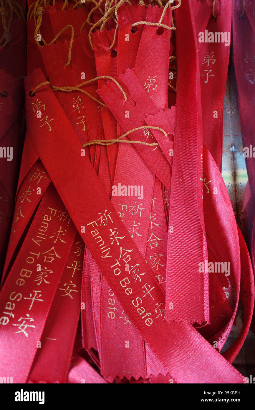 Wish ribbons in chinese buddhist Kek lok Si temple, Malaysia Stock ...