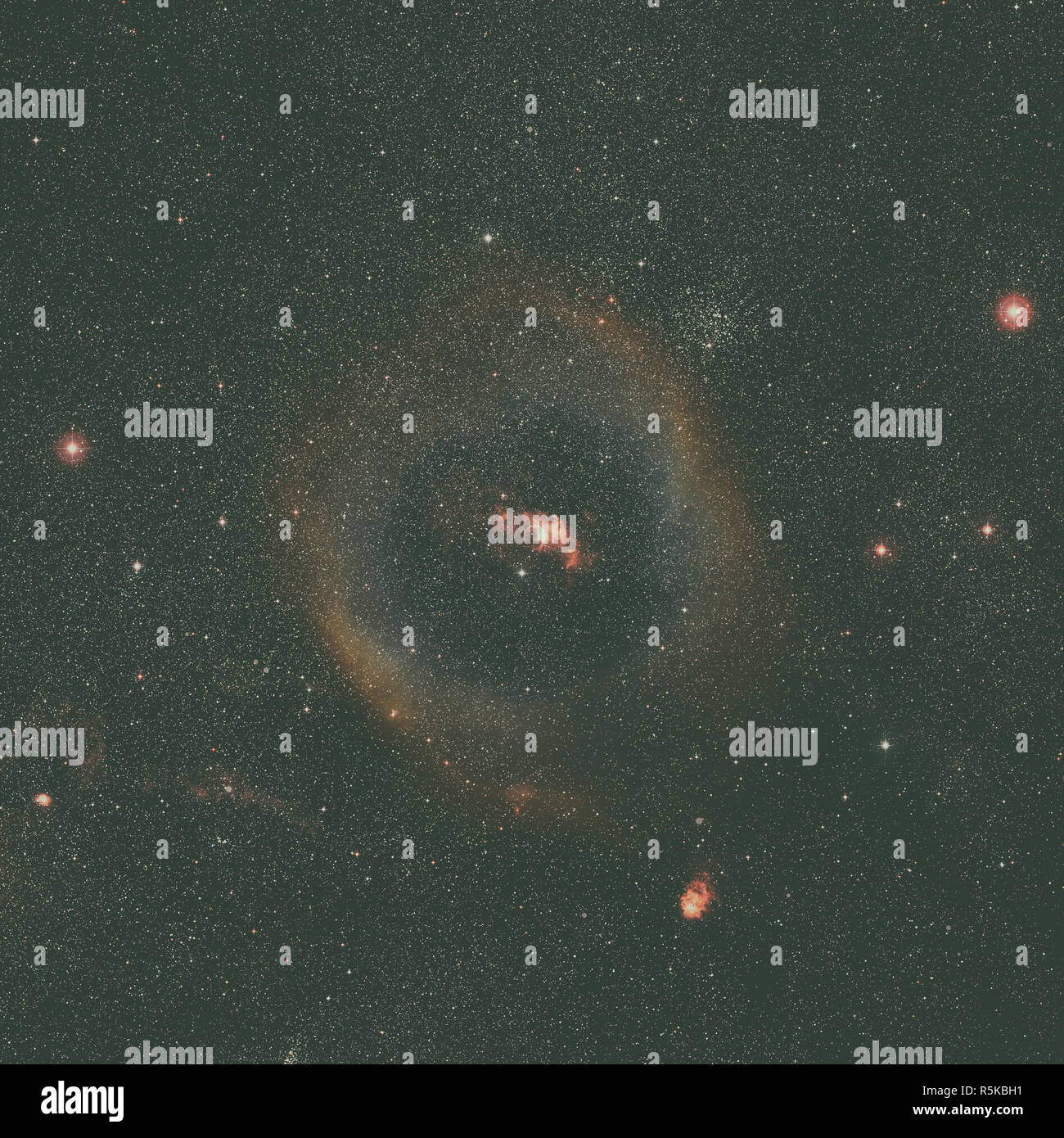 Wide-field image of the Bubble Nebula. Ground-based image Stock Photo ...