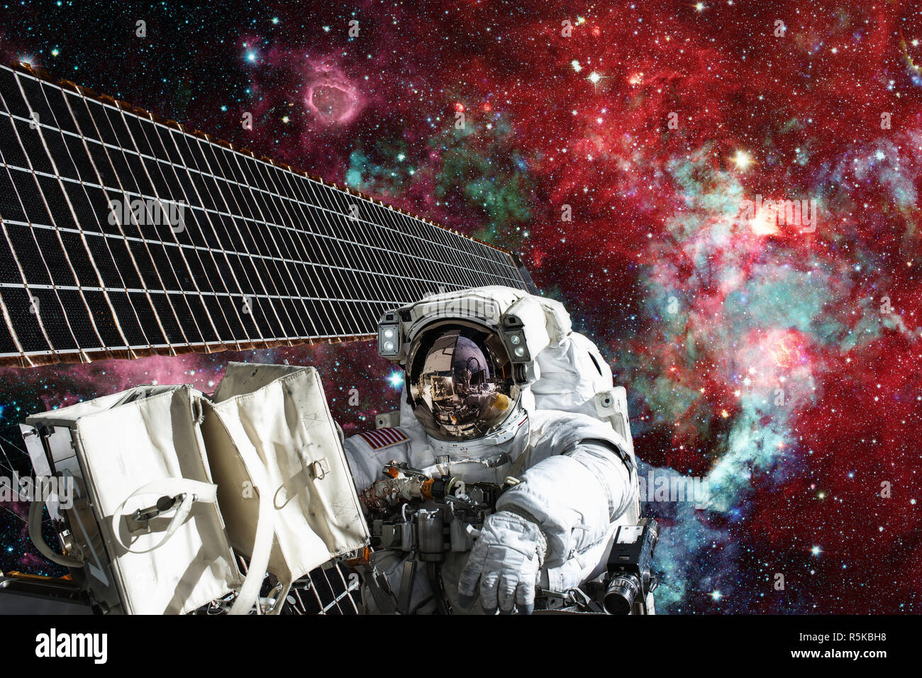Astronaut on space mission. Elements of this image furnished by NASA ...