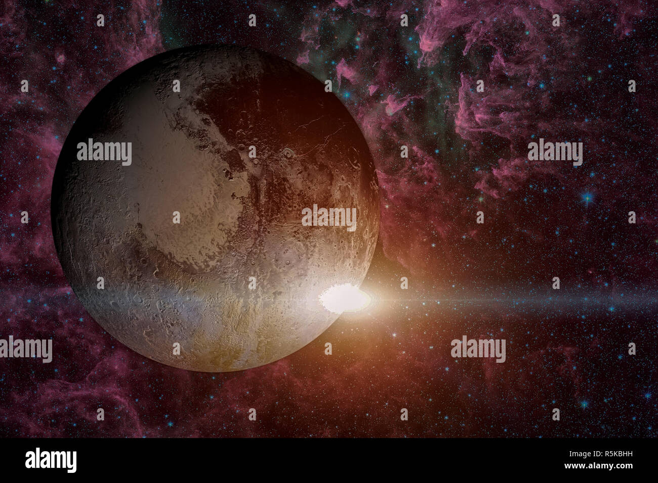 Solar System - Pluto. It is a dwarf planet in the Kuiper belt Stock ...