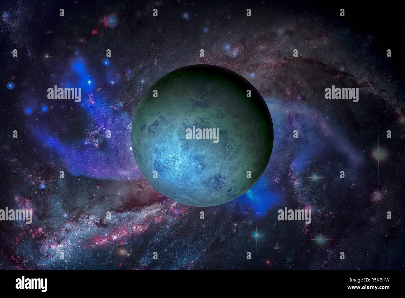 Planet Uranus. Elements of this image furnished by NASA Stock Photo - Alamy