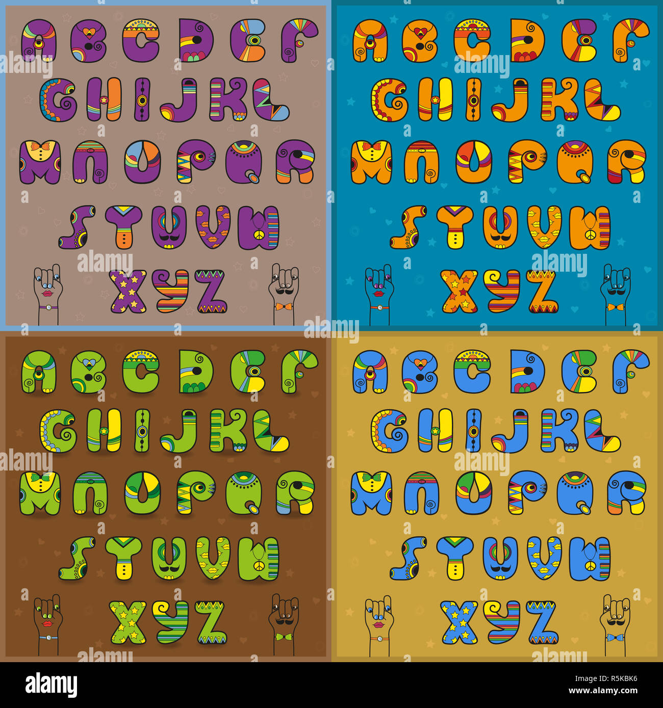 Vintage artistic alphabets Stock Photo - Alamy