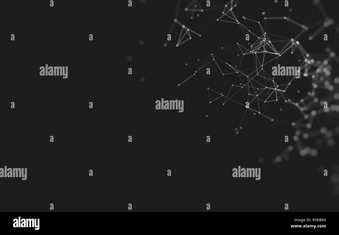 Abstract polygonal space low poly dark background, 3d rendering Stock ...