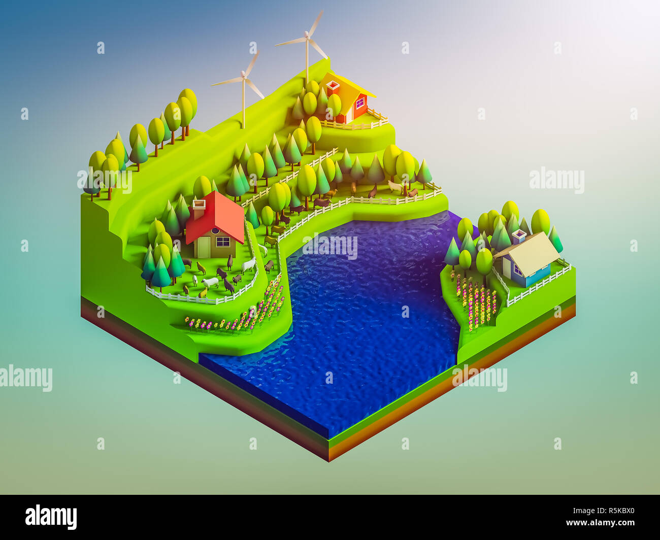 green earth concept in isometric view Stock Photo - Alamy