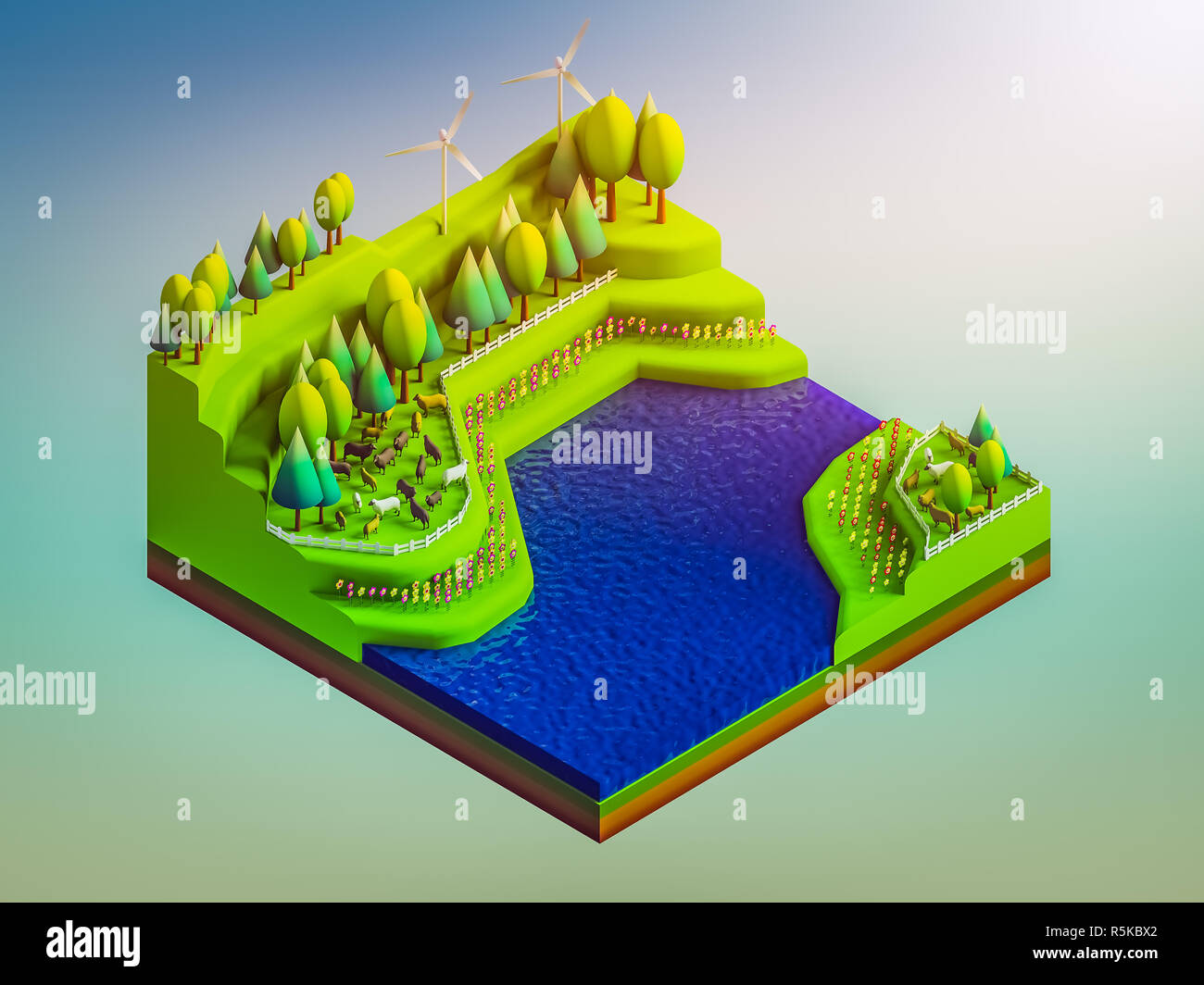 green earth concept in isometric view Stock Photo - Alamy