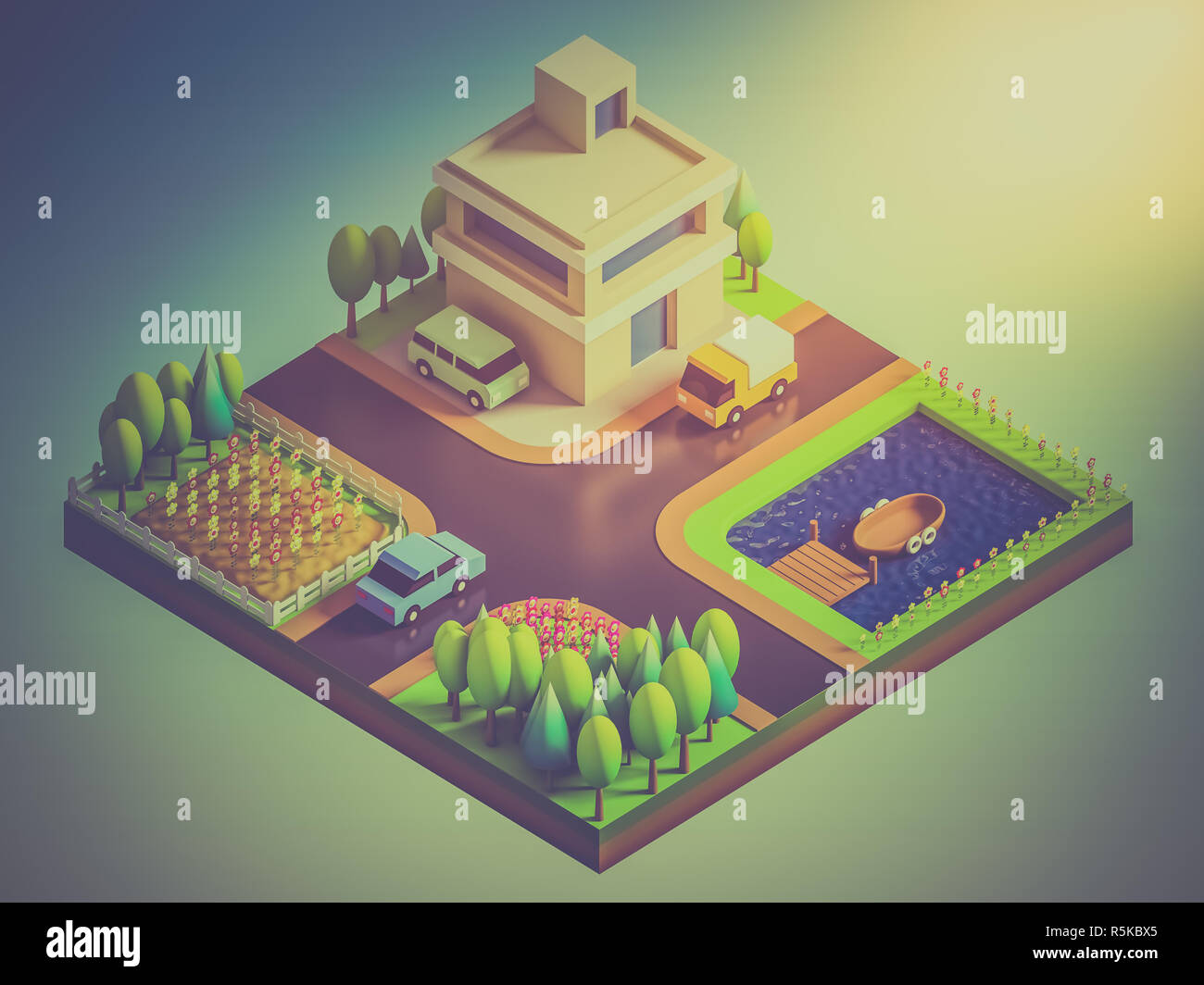 green earth concept in isometric view Stock Photo - Alamy