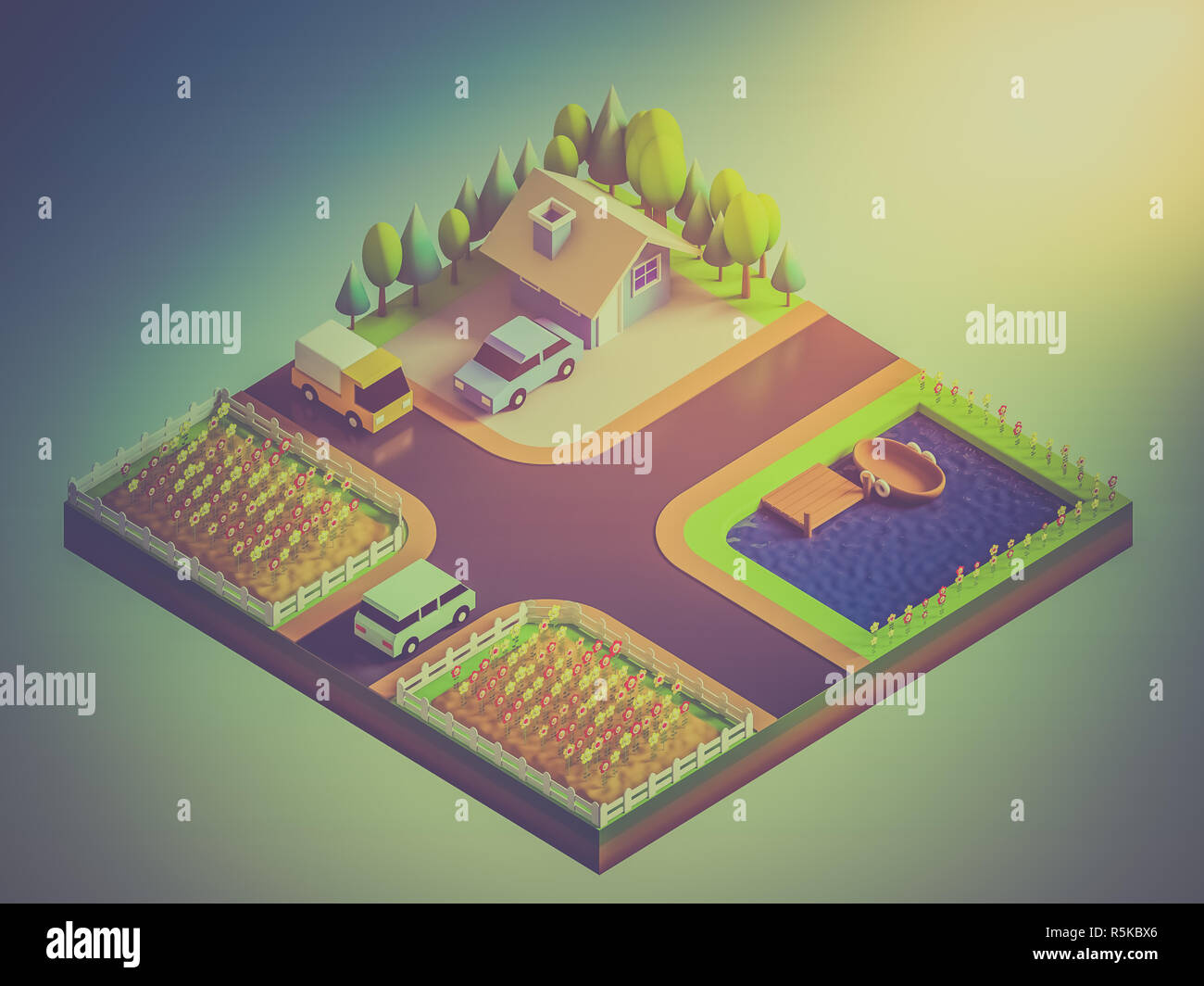 green earth concept in isometric view Stock Photo - Alamy