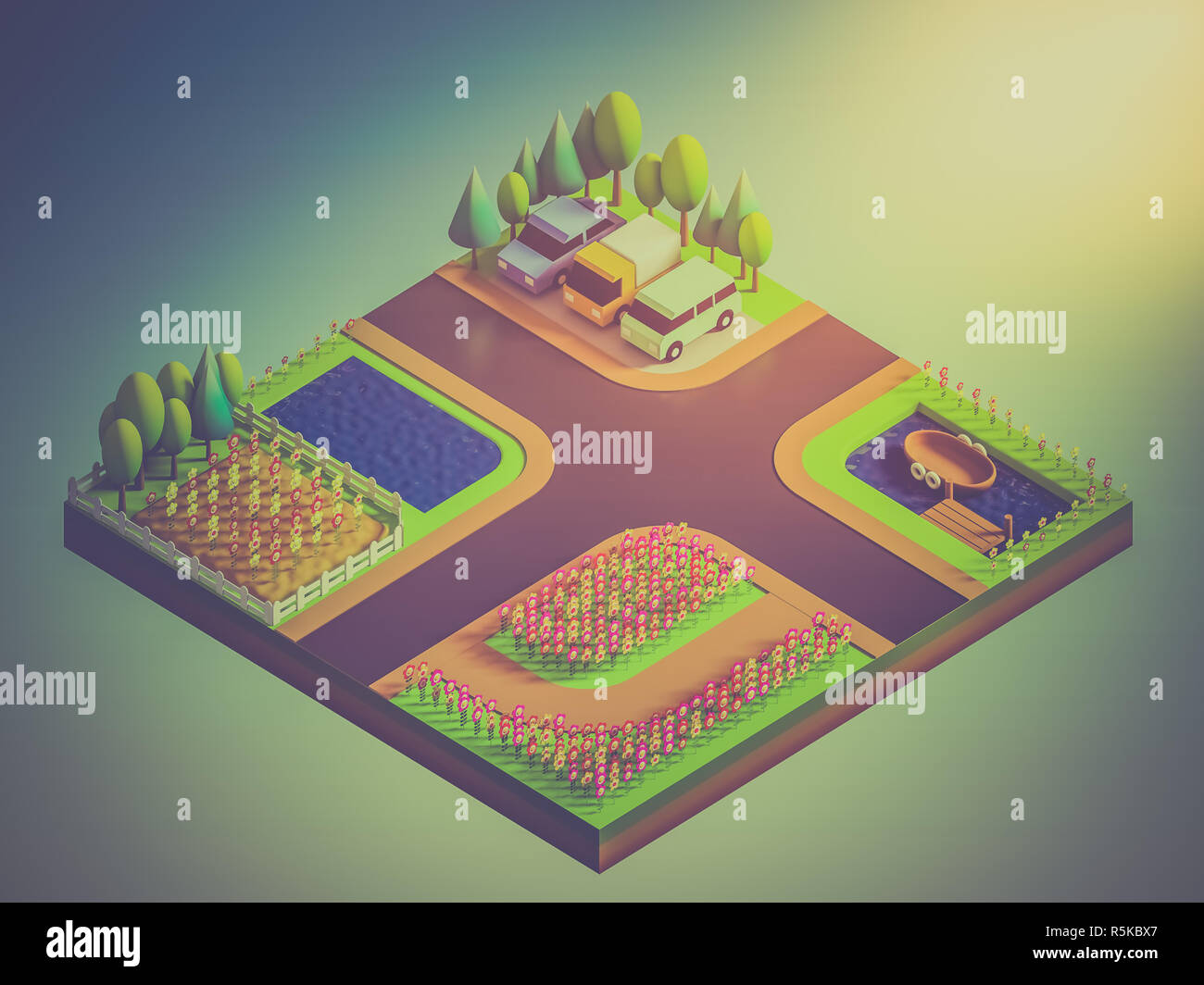 green earth concept in isometric view Stock Photo - Alamy