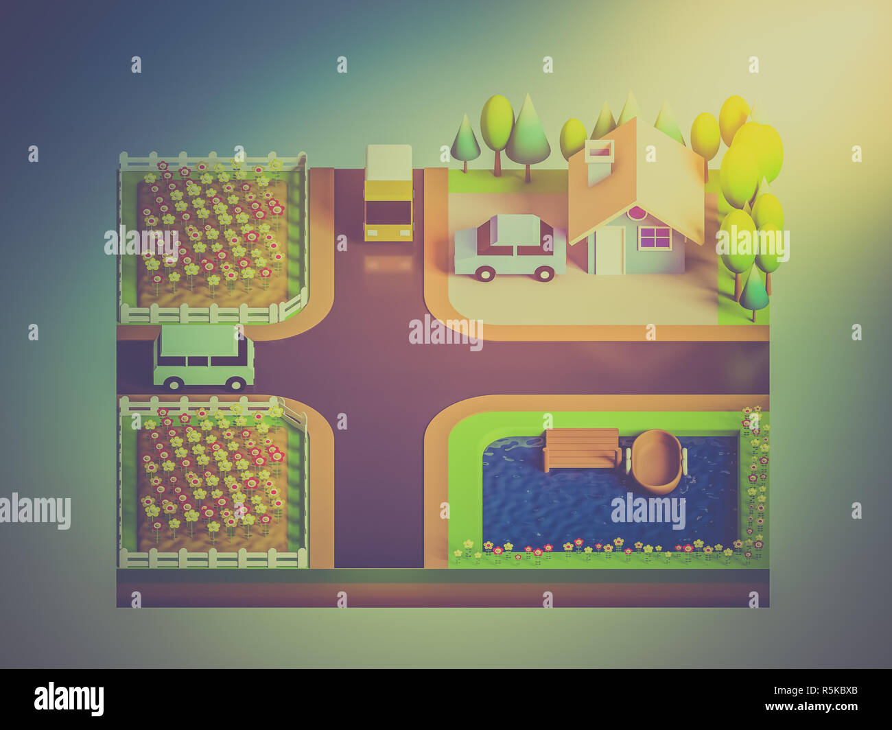 green earth concept in isometric view Stock Photo - Alamy