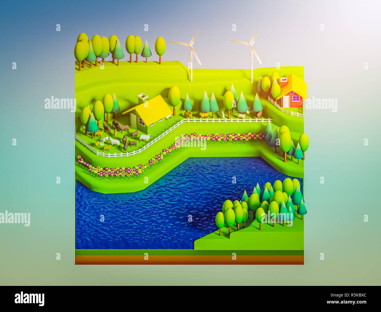 green earth concept in isometric view Stock Photo - Alamy