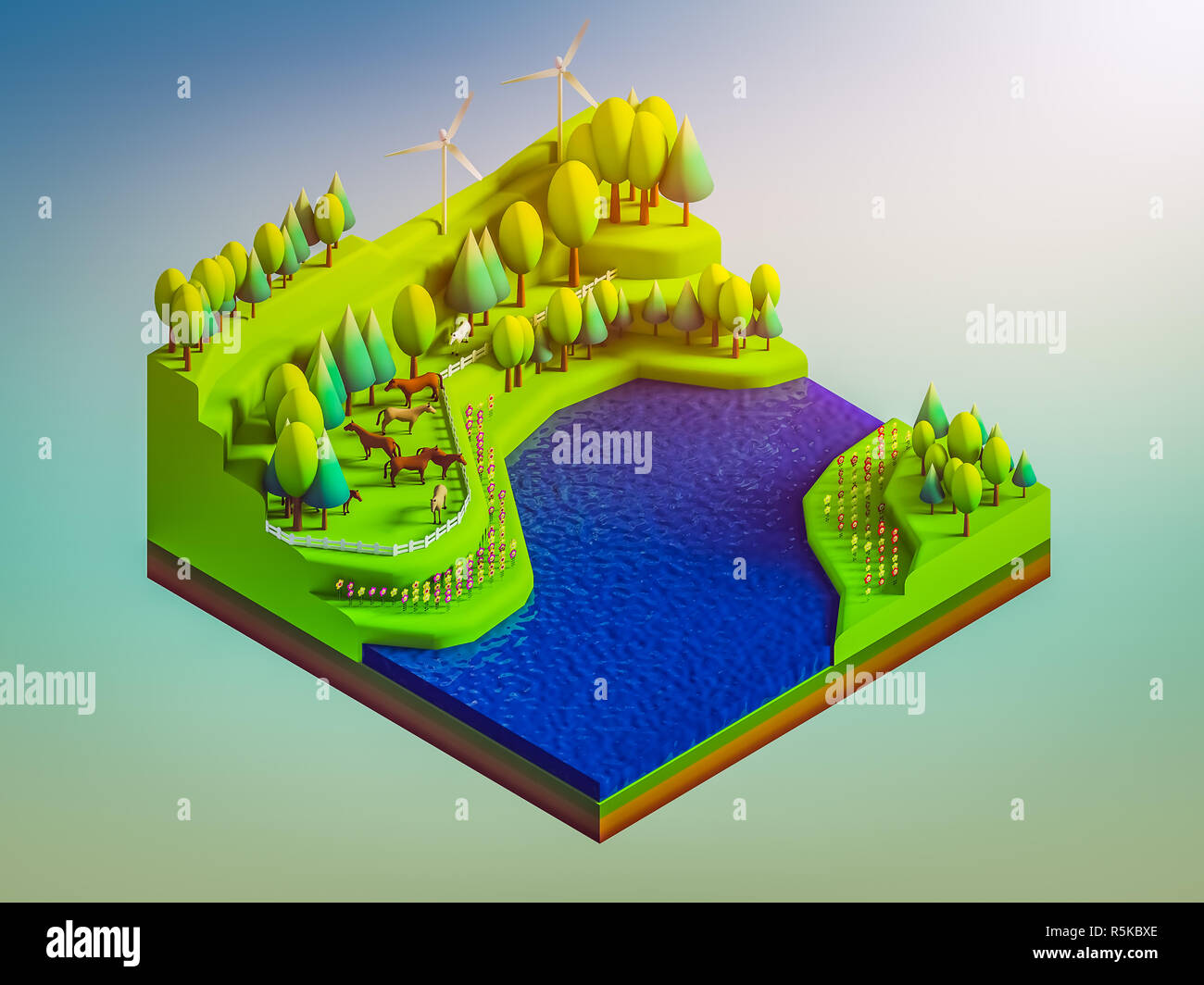green earth concept in isometric view Stock Photo - Alamy