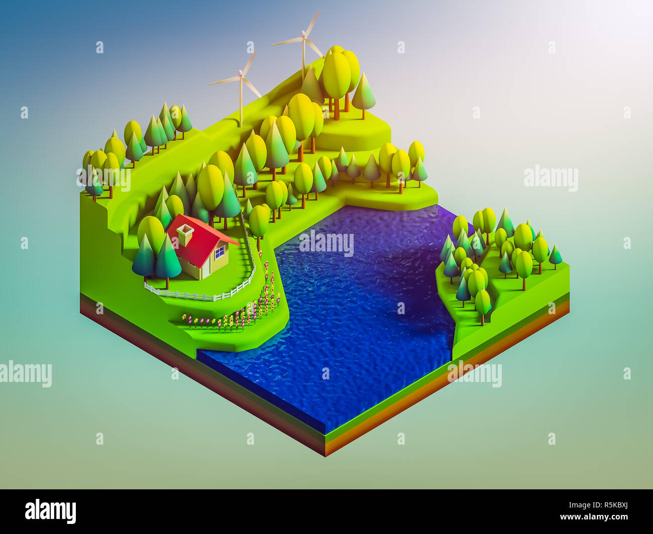 green earth concept in isometric view Stock Photo - Alamy