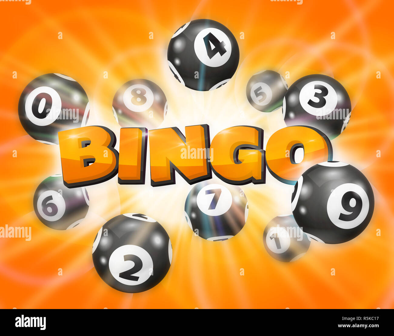 Lotto balls around the word Bingo Stock Photo - Alamy