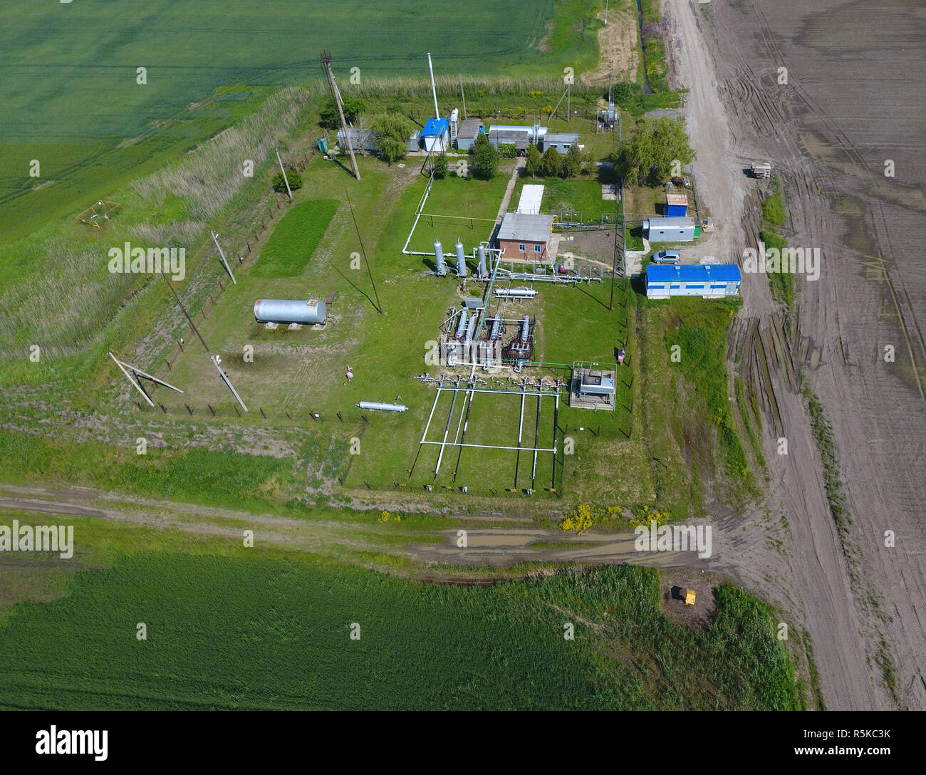 Equipment for the drying gas and condensate collection. Top view. Top ...