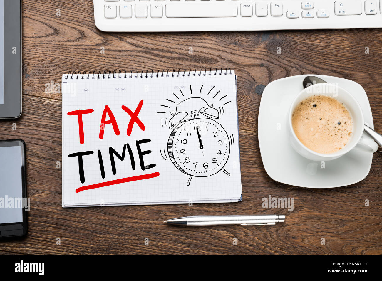 Tax Time Concept In Notepad Stock Photo - Alamy