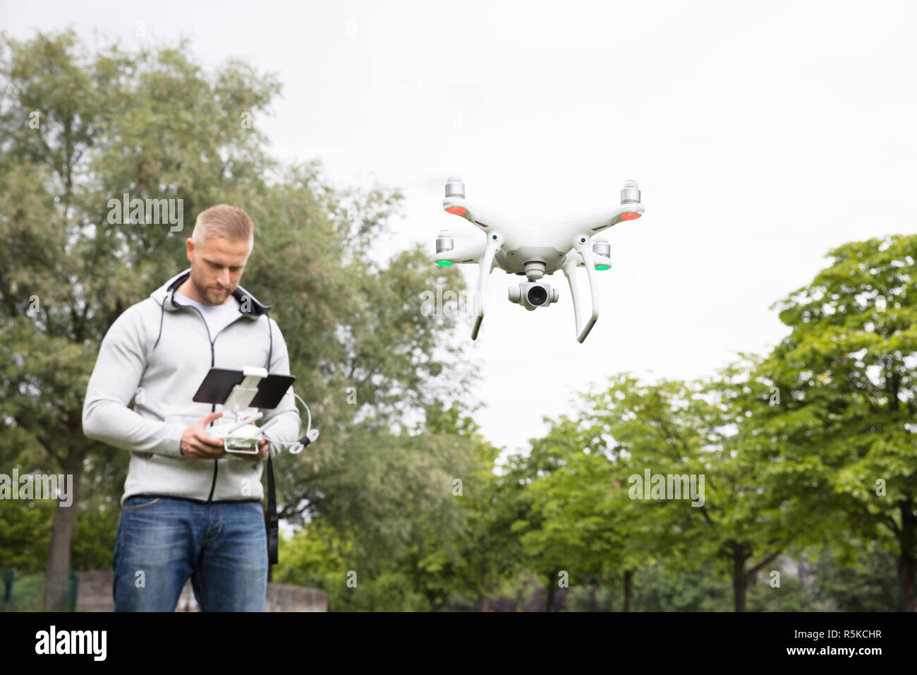 Man Flying Drone Stock Photo - Alamy