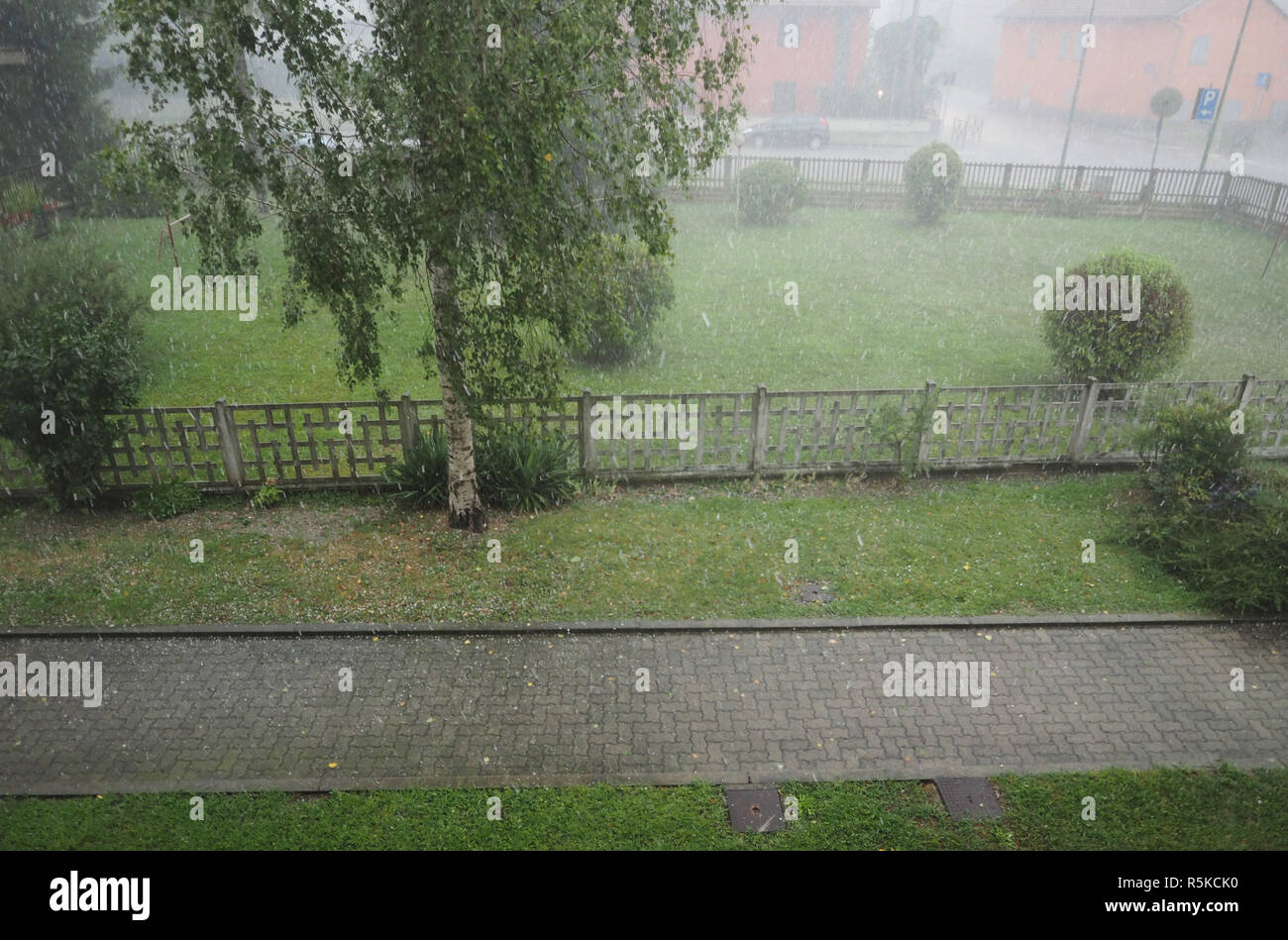 heavy rain and hail Stock Photo - Alamy
