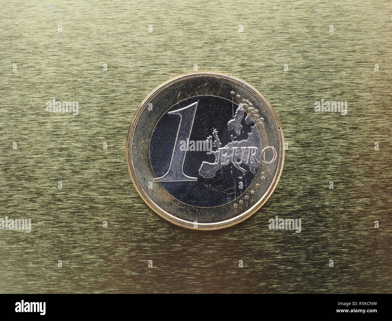 1 euro coin, European Union over gold background Stock Photo - Alamy