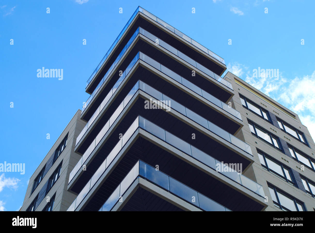 apartment residential building corner modern architecture condo city ...