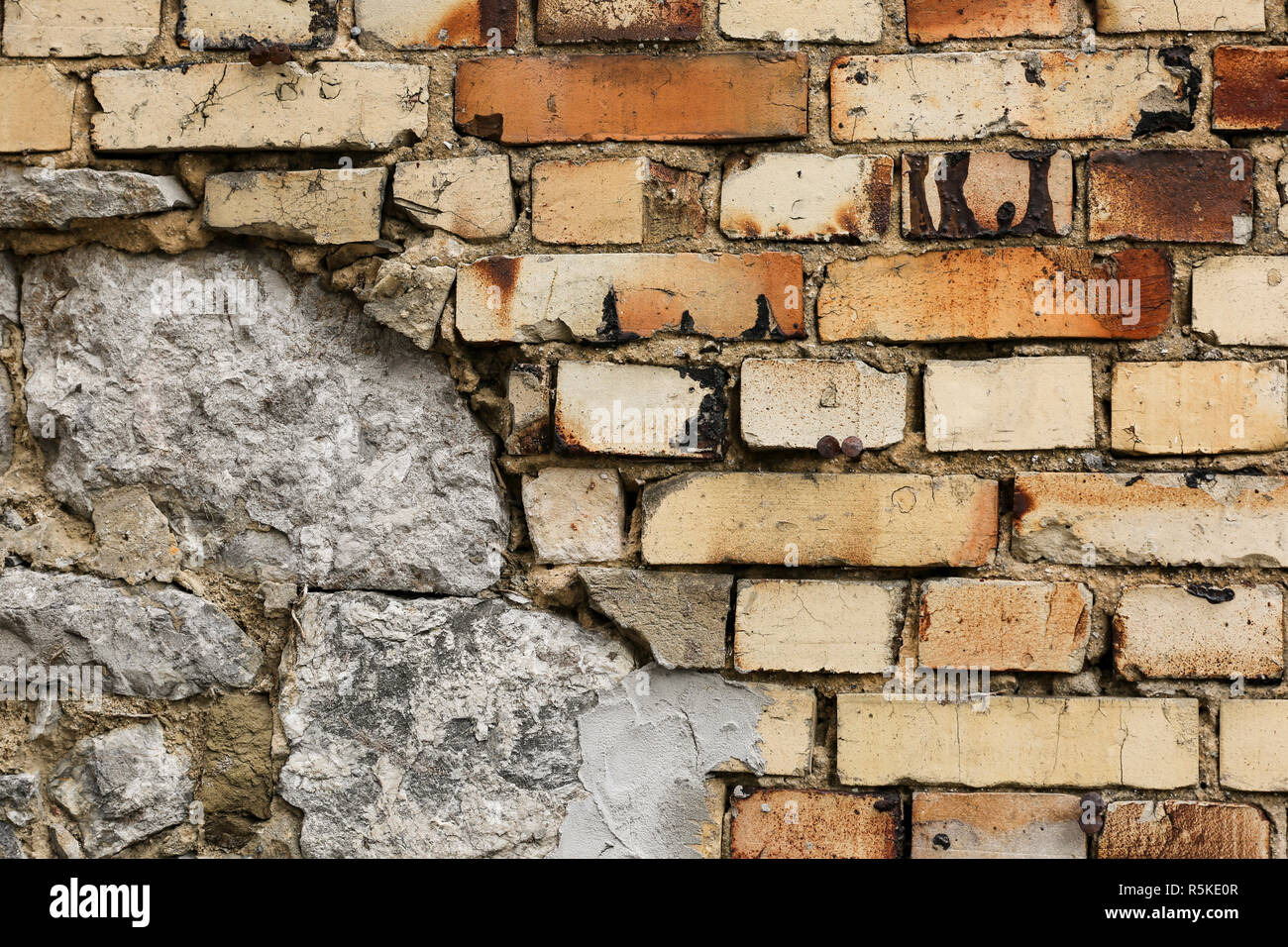 facade of old brick house in detail Stock Photo - Alamy