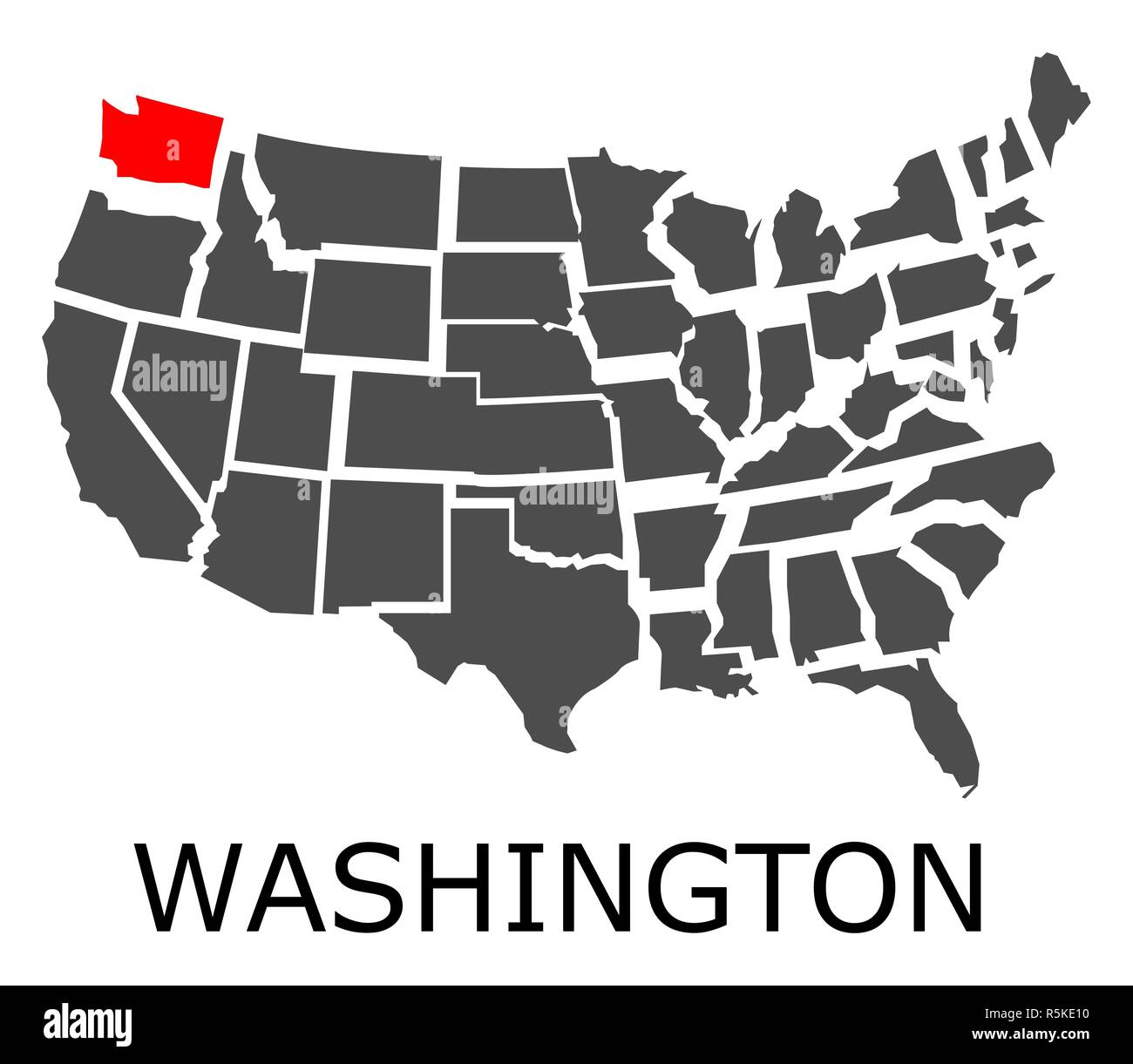 Washington on map hi-res stock photography and images - Alamy