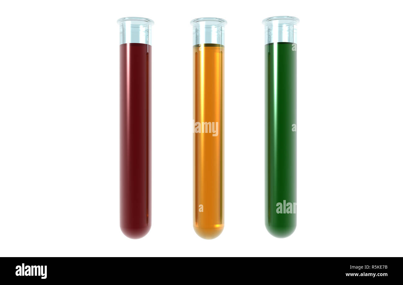 test tubes with chemicals released in the laboratory Stock Photo - Alamy