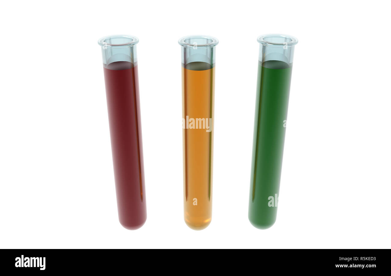 test tubes with chemicals released in the laboratory Stock Photo - Alamy