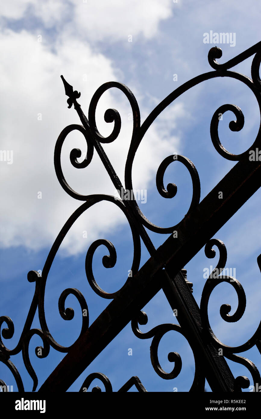 Wrought iron gate Stock Photo - Alamy