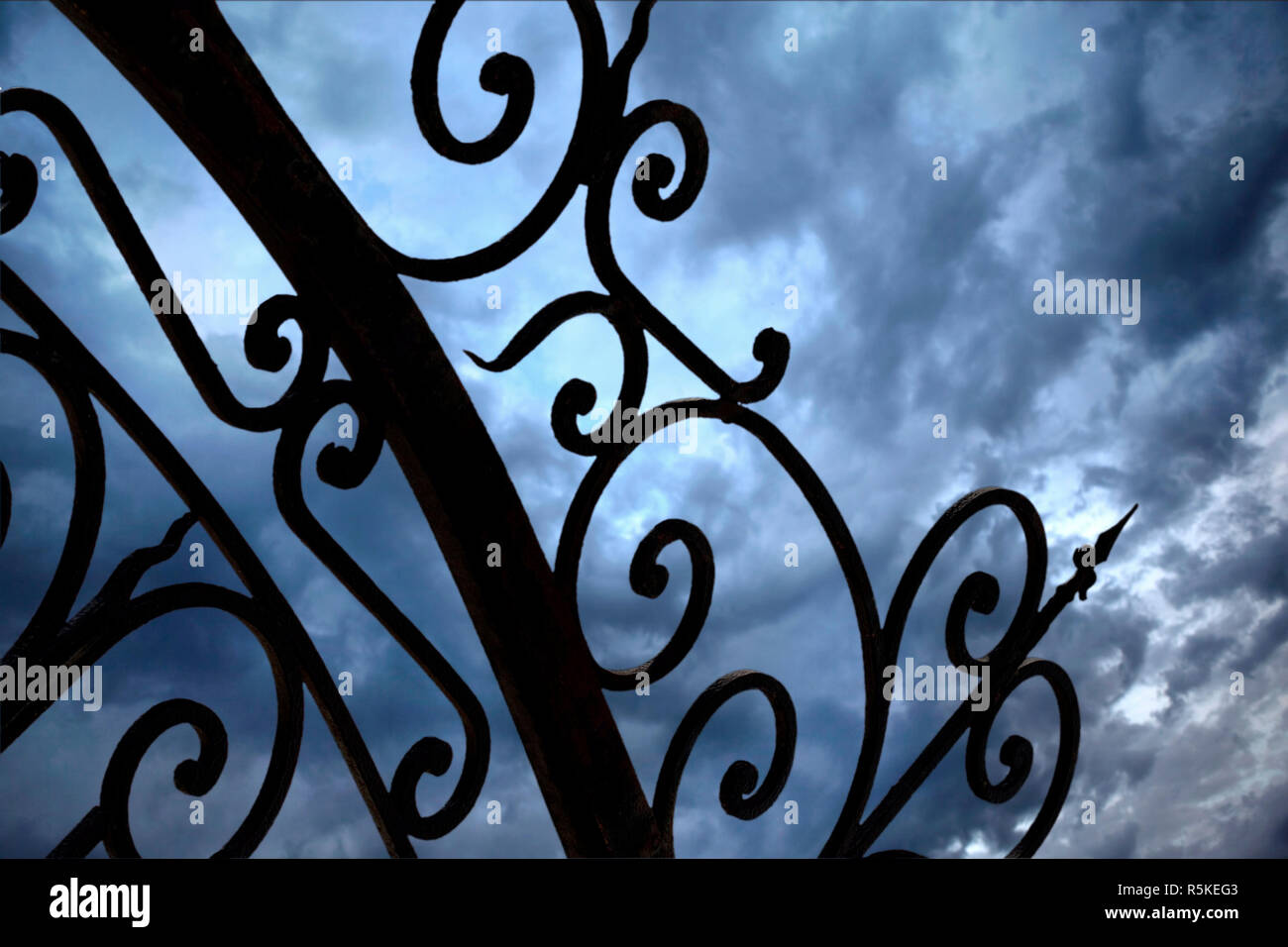 Wrought iron gate Stock Photo - Alamy