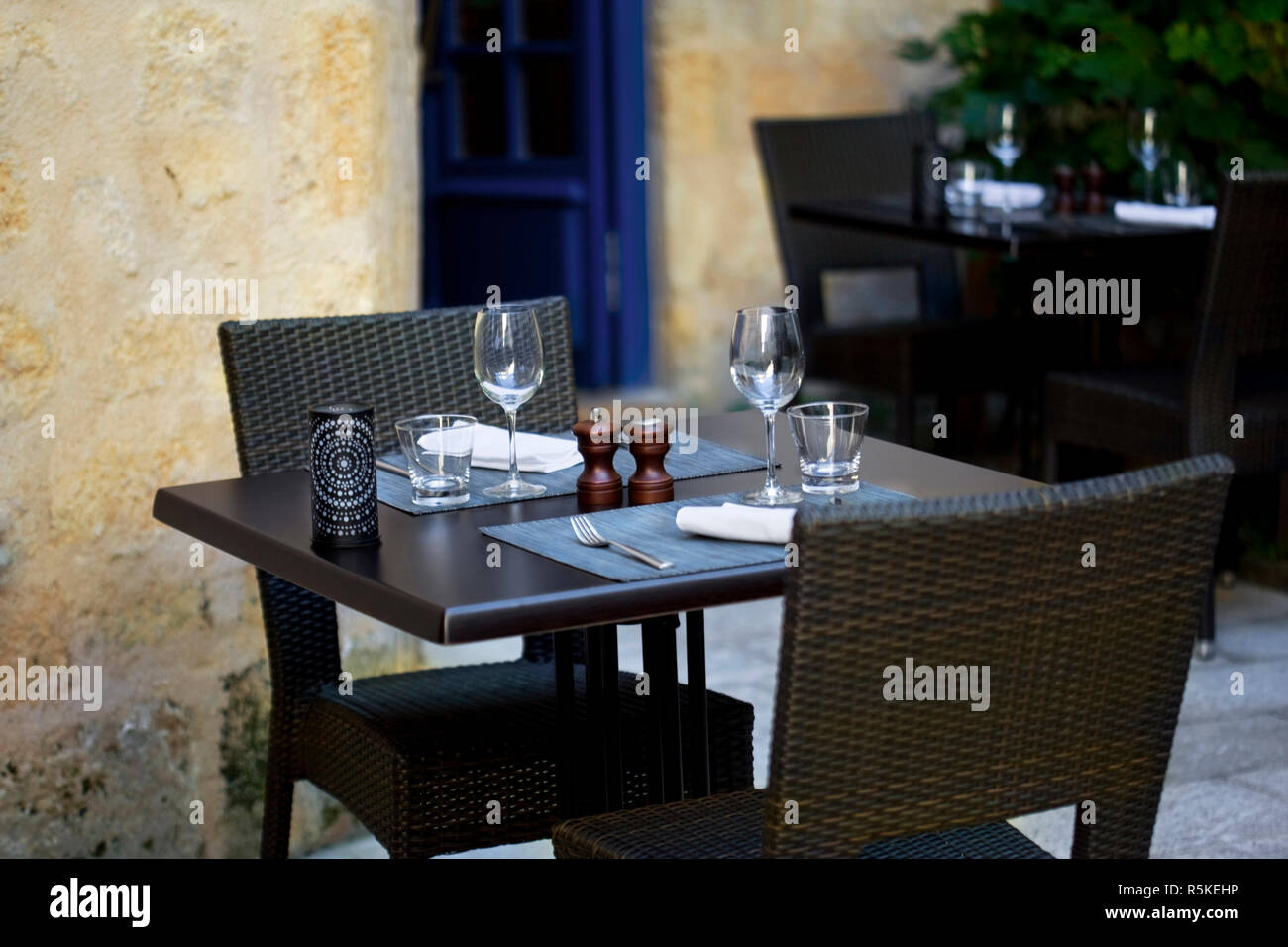 Terrace of a bistro Stock Photo - Alamy