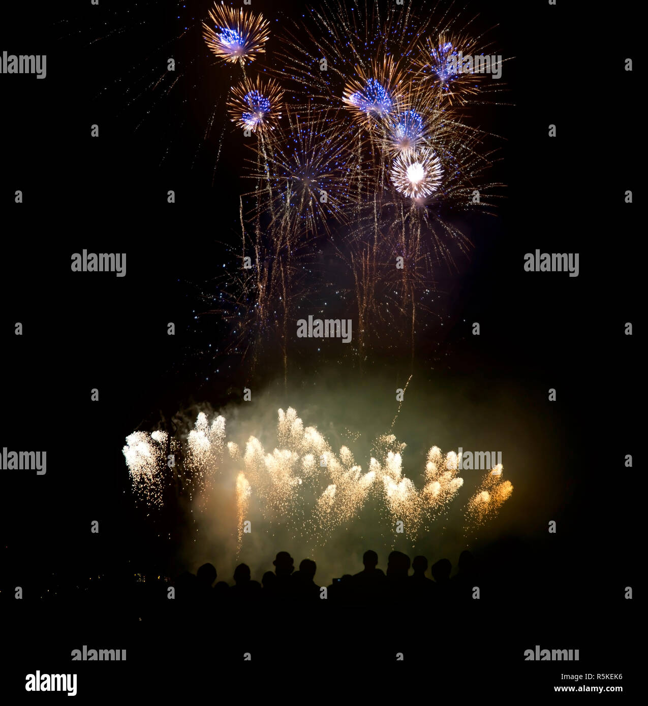 Beautiful fireworks festival people watching hi-res stock photography ...