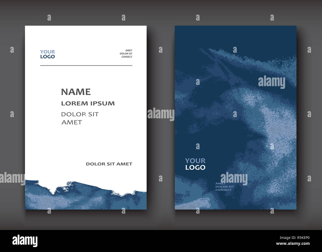 Blue Watercolor explosion shape artistic covers design set. Decorative ...