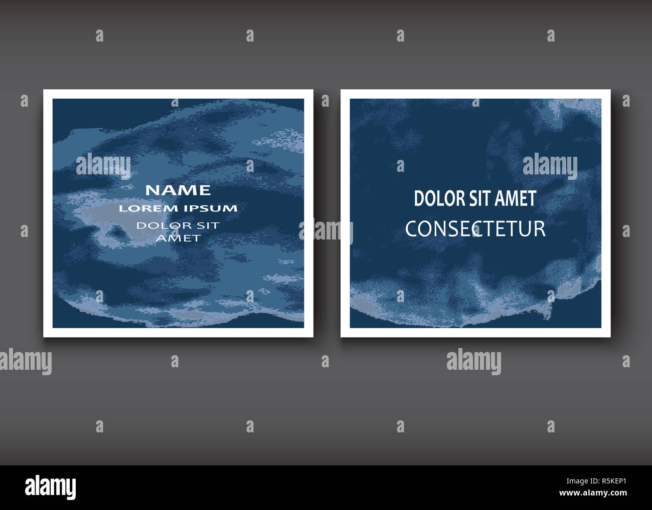 Blue Watercolor explosion shape artistic covers design set. Decorative ...