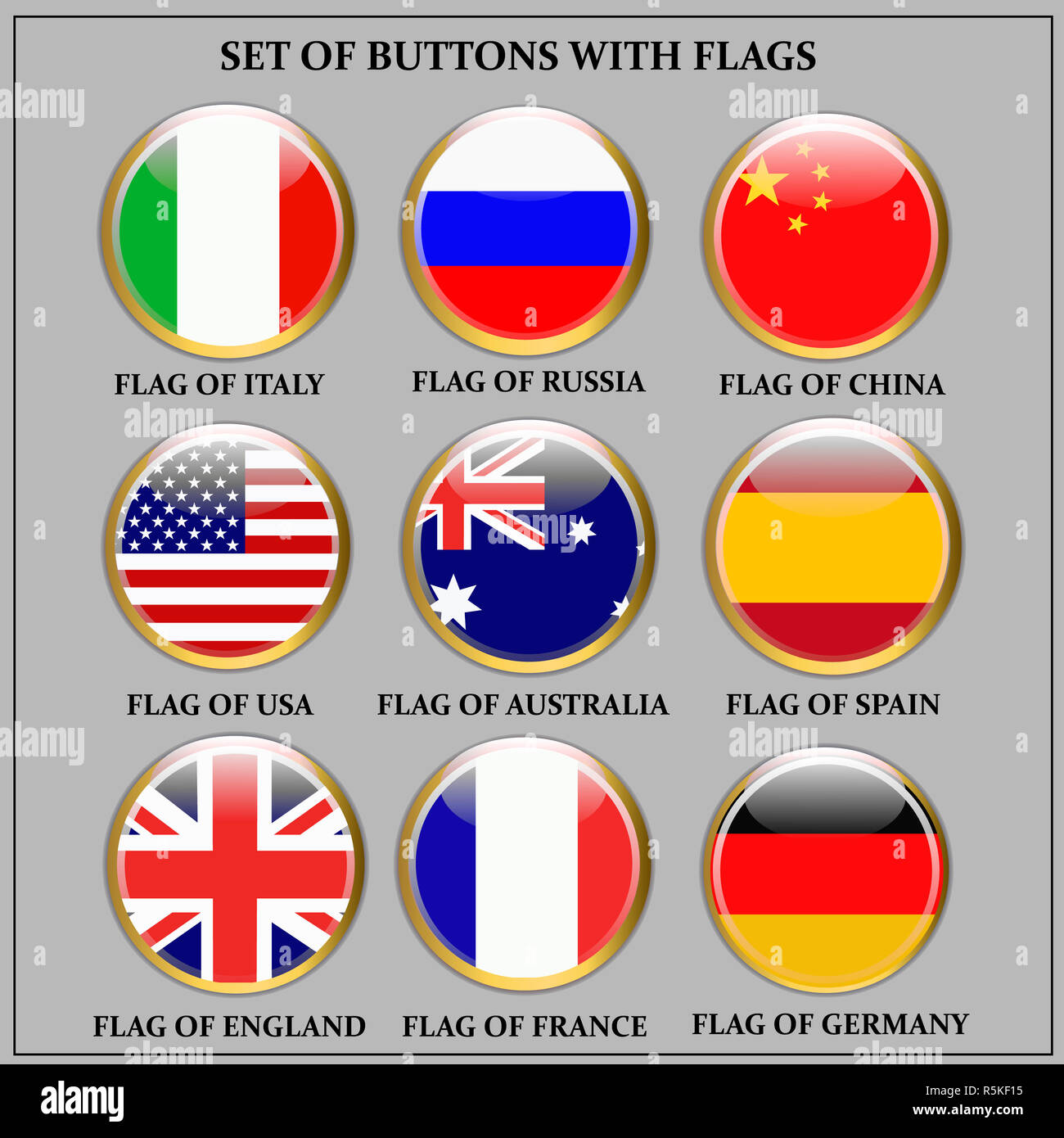 Bright set of banners with flags. Colorful illustration with flags of ...