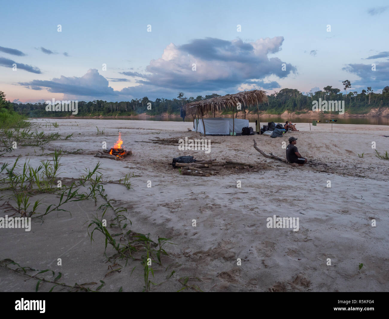 Tabatinga, Brazil - September 15, 2018: Camp on the sandy beach in ...