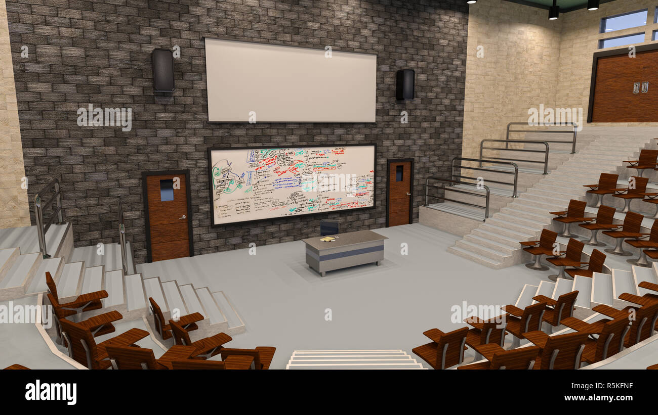 3D Rendering Lecture Hall Stock Photo - Alamy