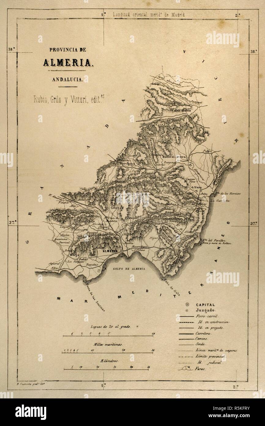 Mapa de la Provincia de Almería. Crónica General de España, Historia ...