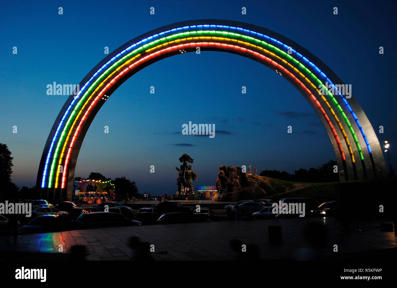 Ukraine. Kiev. The Friendship Arch built to celebrate the relationship ...
