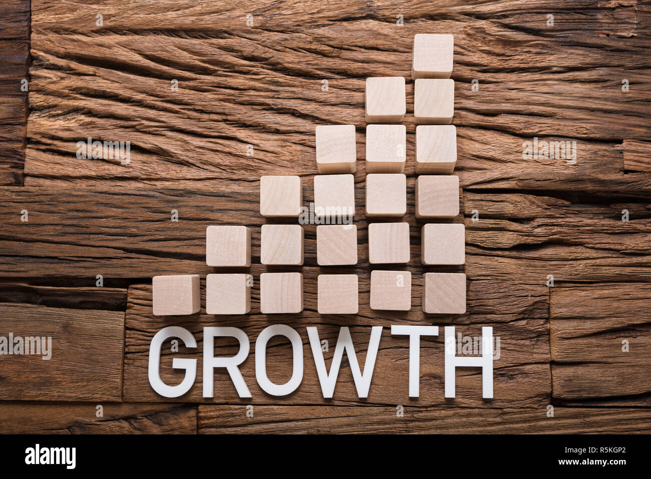 Wooden blocks increasing graph hi-res stock photography and images - Alamy