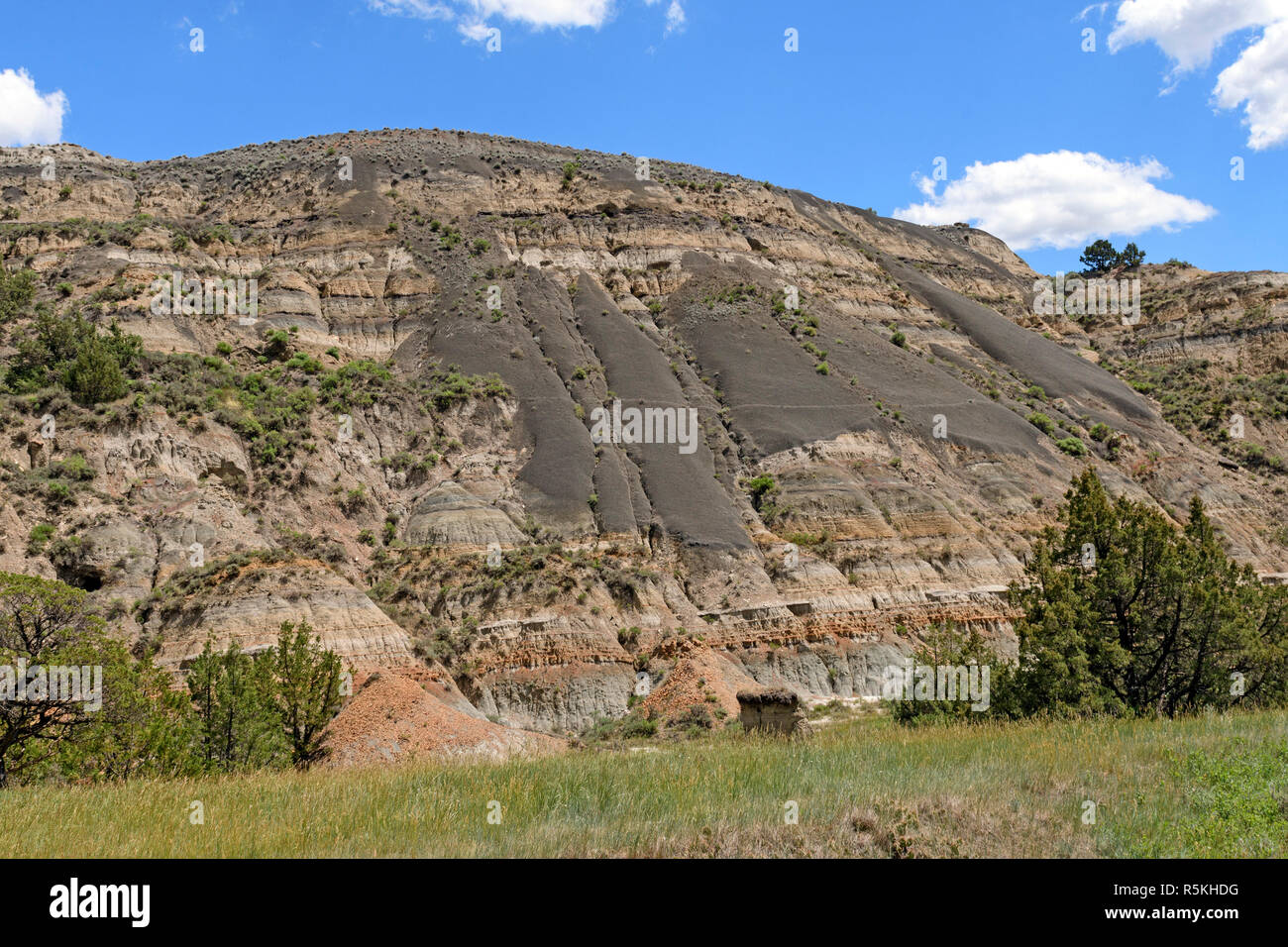 Bentonite Clay Sliding Down a Badlands Slope Stock Photo - Alamy