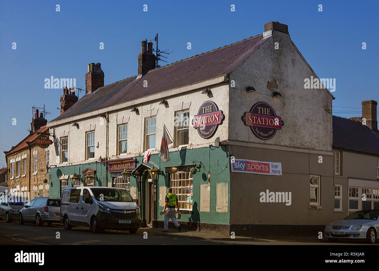 Old buildings in Filey, an old seaside town in North Yorkshire, England ...