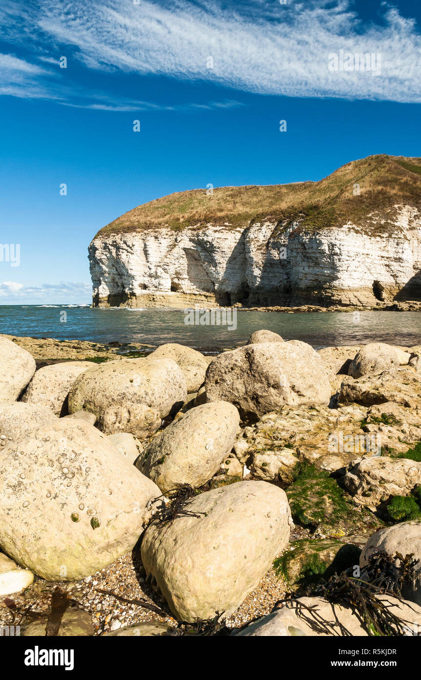 North Landing bay at Flamborough Head, North Yorkshire, UK Stock Photo ...