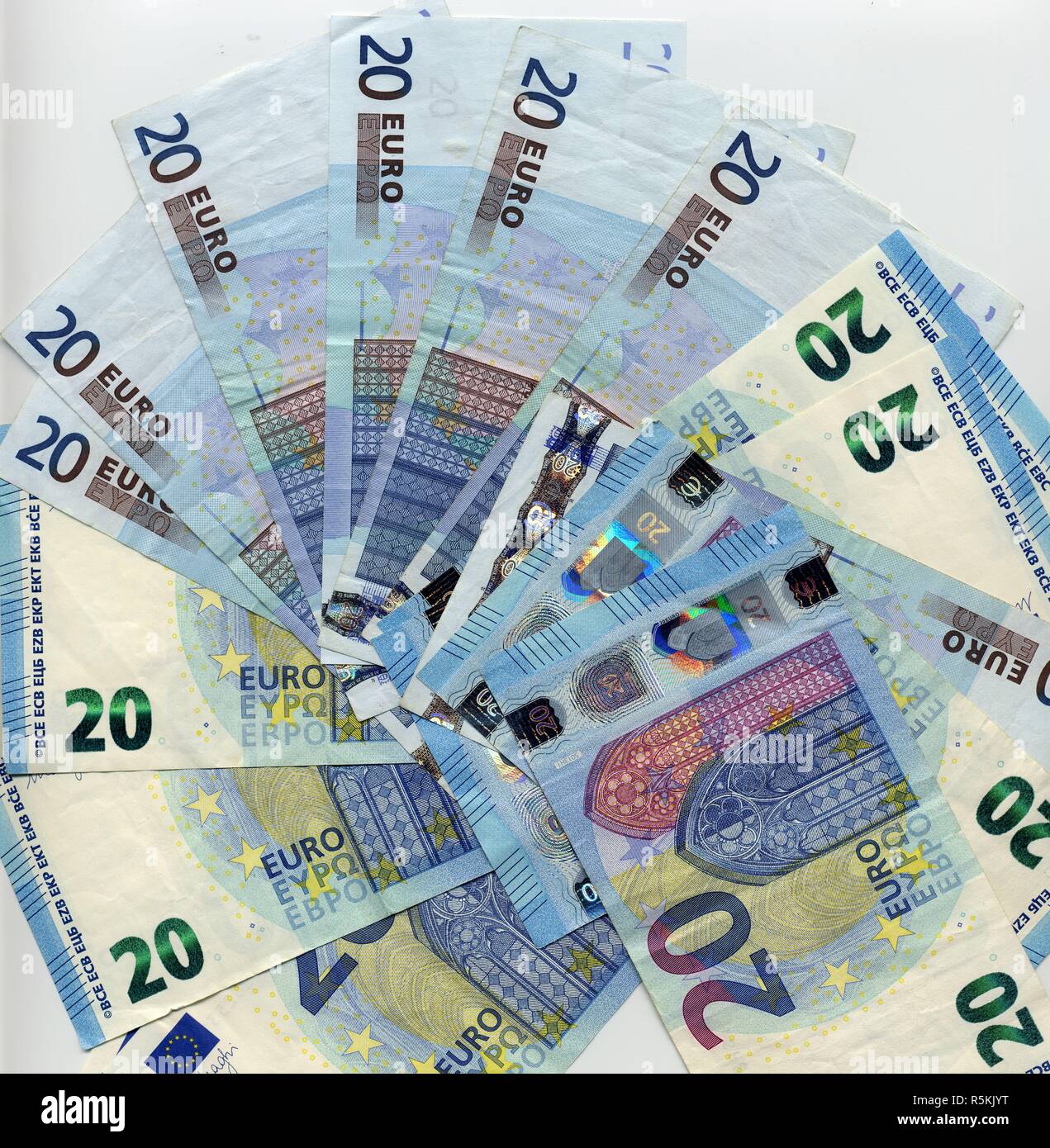 20 euro note, European Union background Stock Photo - Alamy