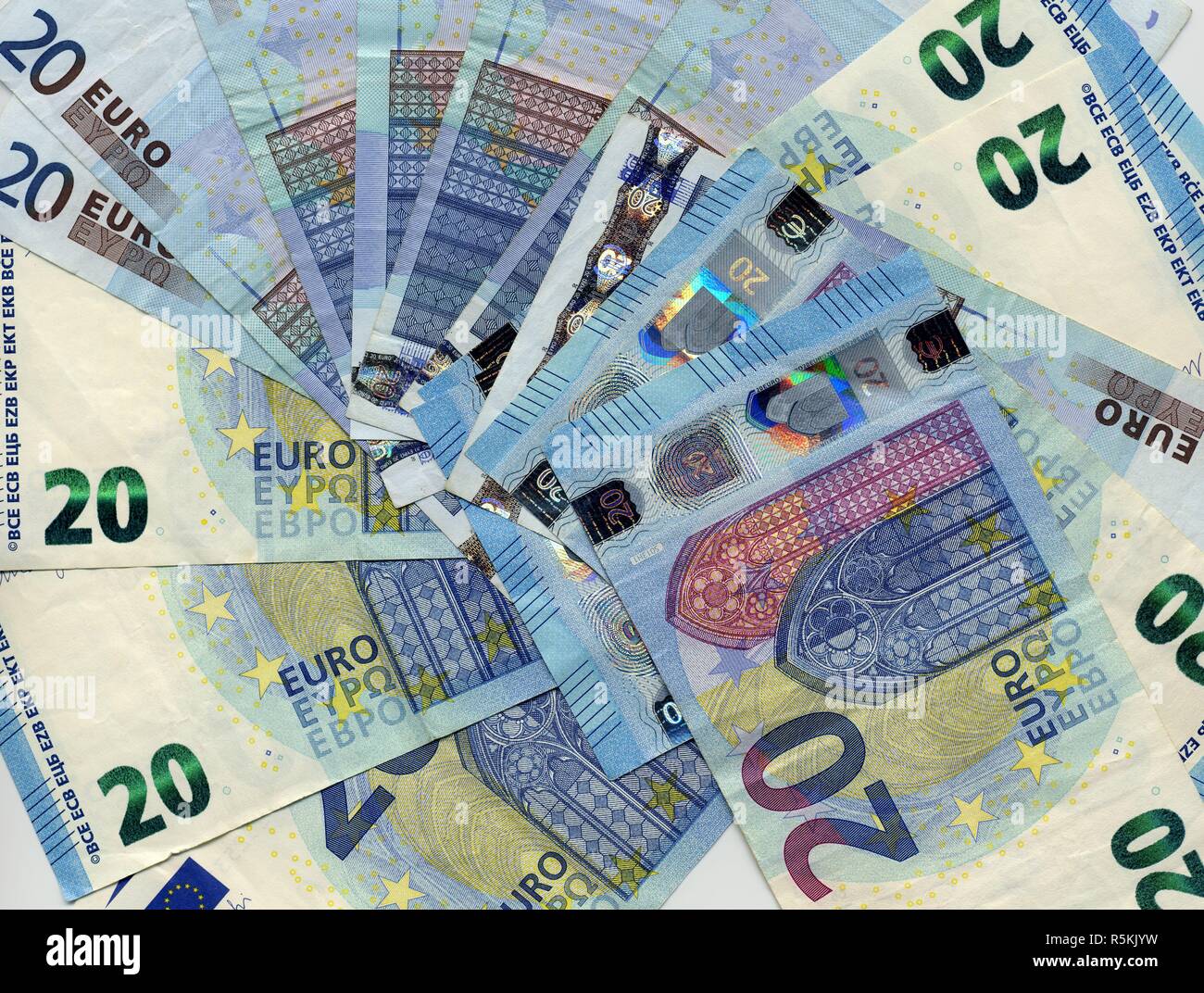 20 euro note, European Union background Stock Photo - Alamy