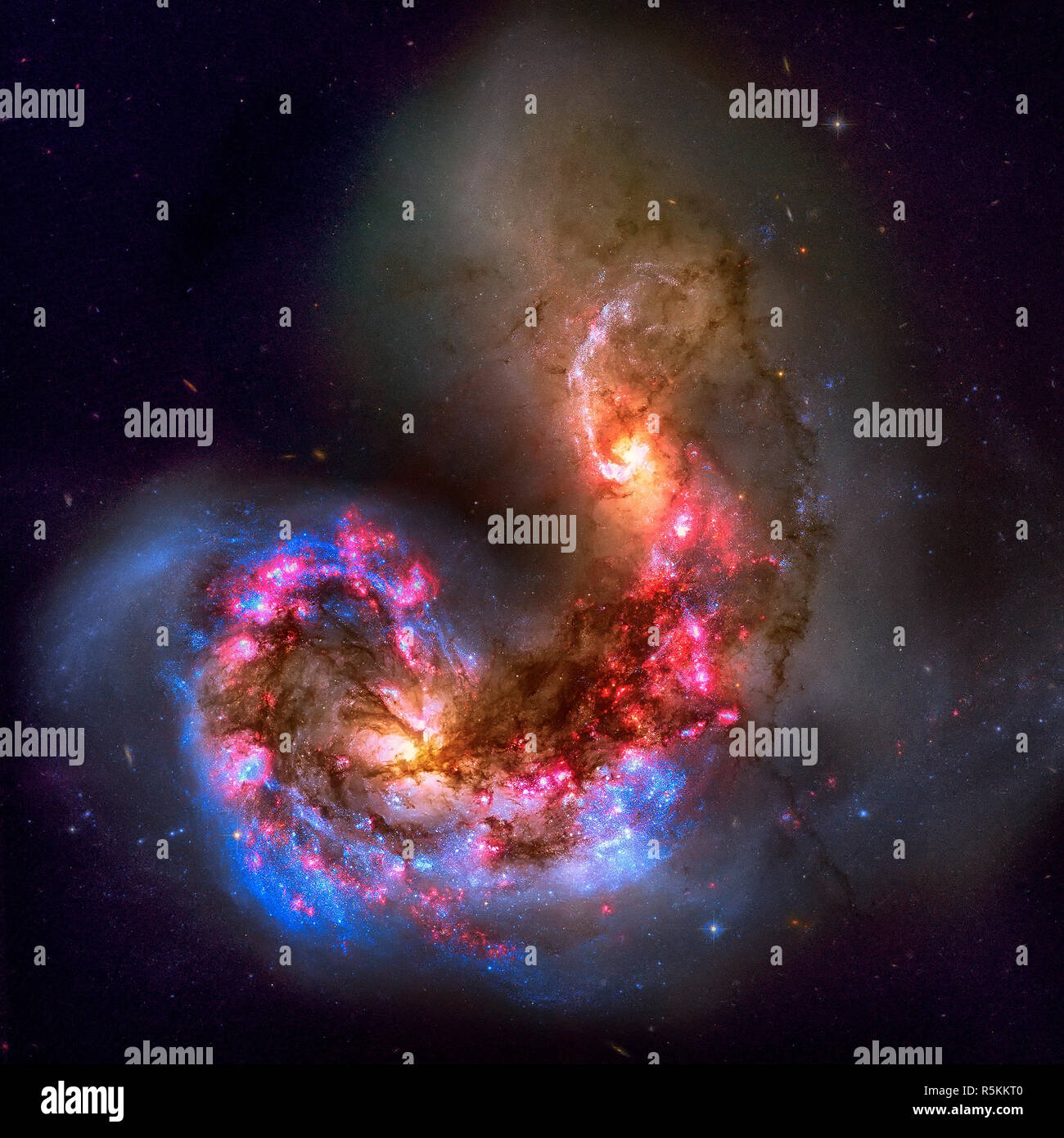 Antennae Galaxies are a galaxies in the constellation Corvus Stock ...