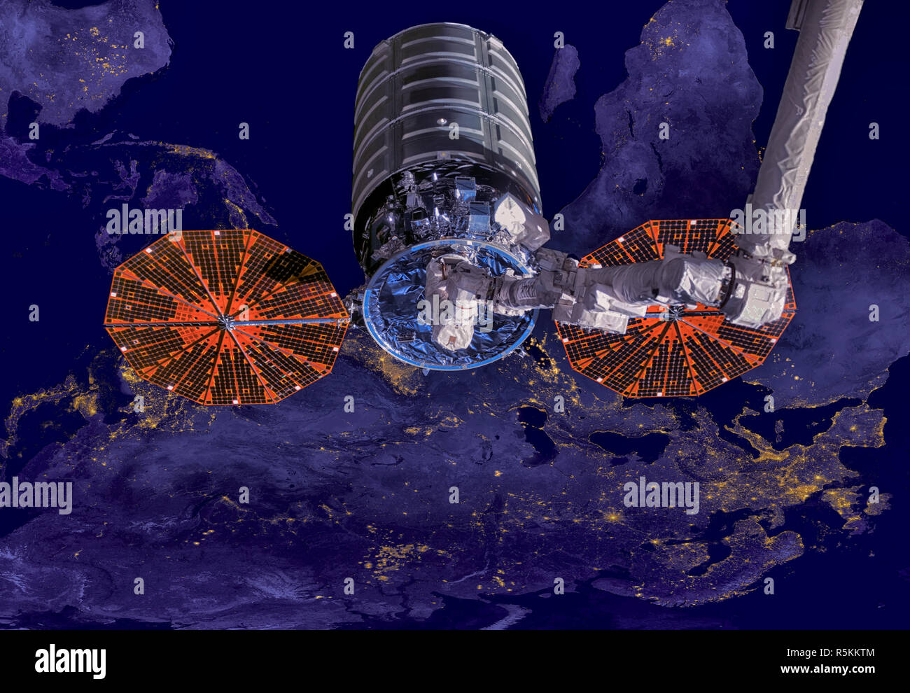 The Cygnus spacecraft in open space Stock Photo - Alamy