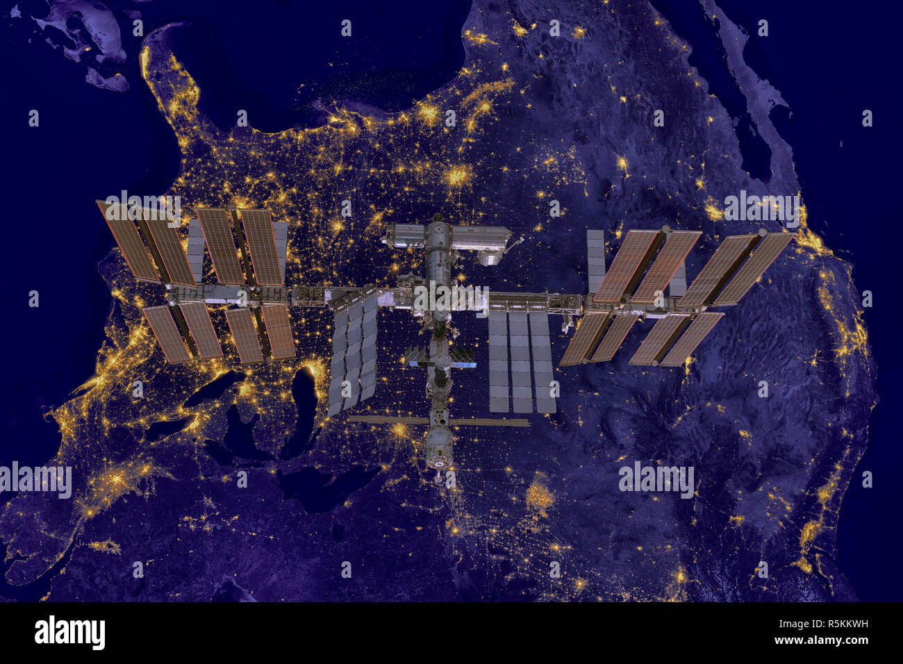 International Space Station over USA Stock Photo - Alamy