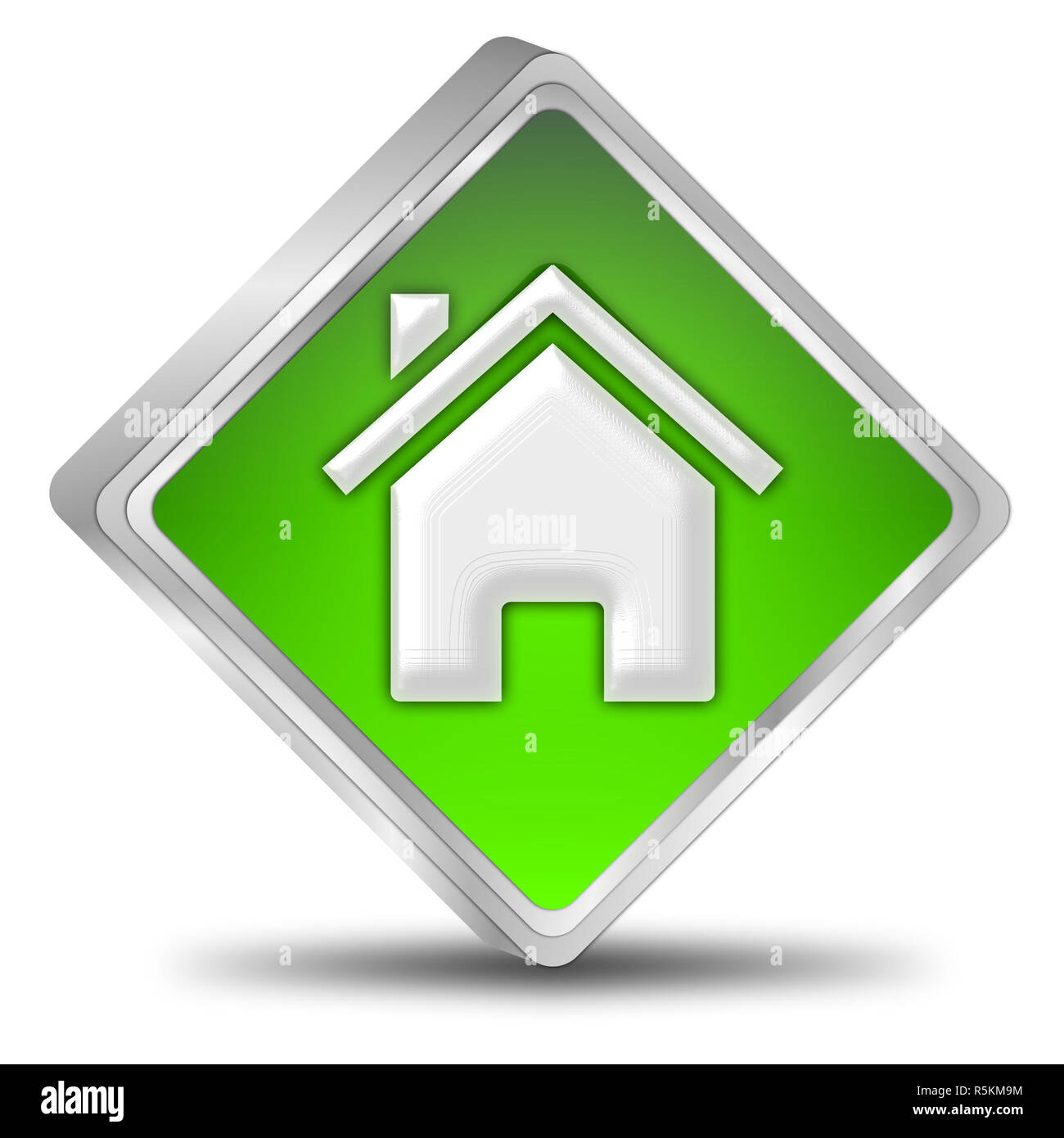 green Home Button - 3D illustration Stock Photo - Alamy