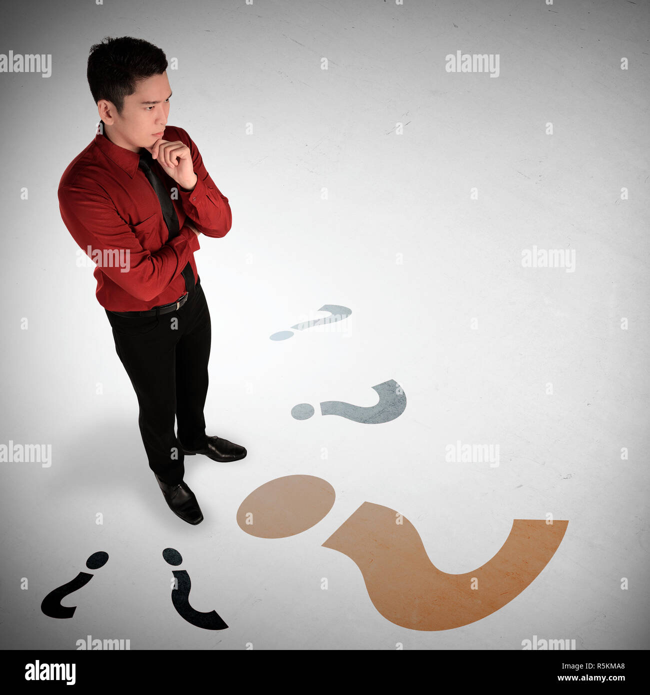 Business man think hard Stock Photo - Alamy